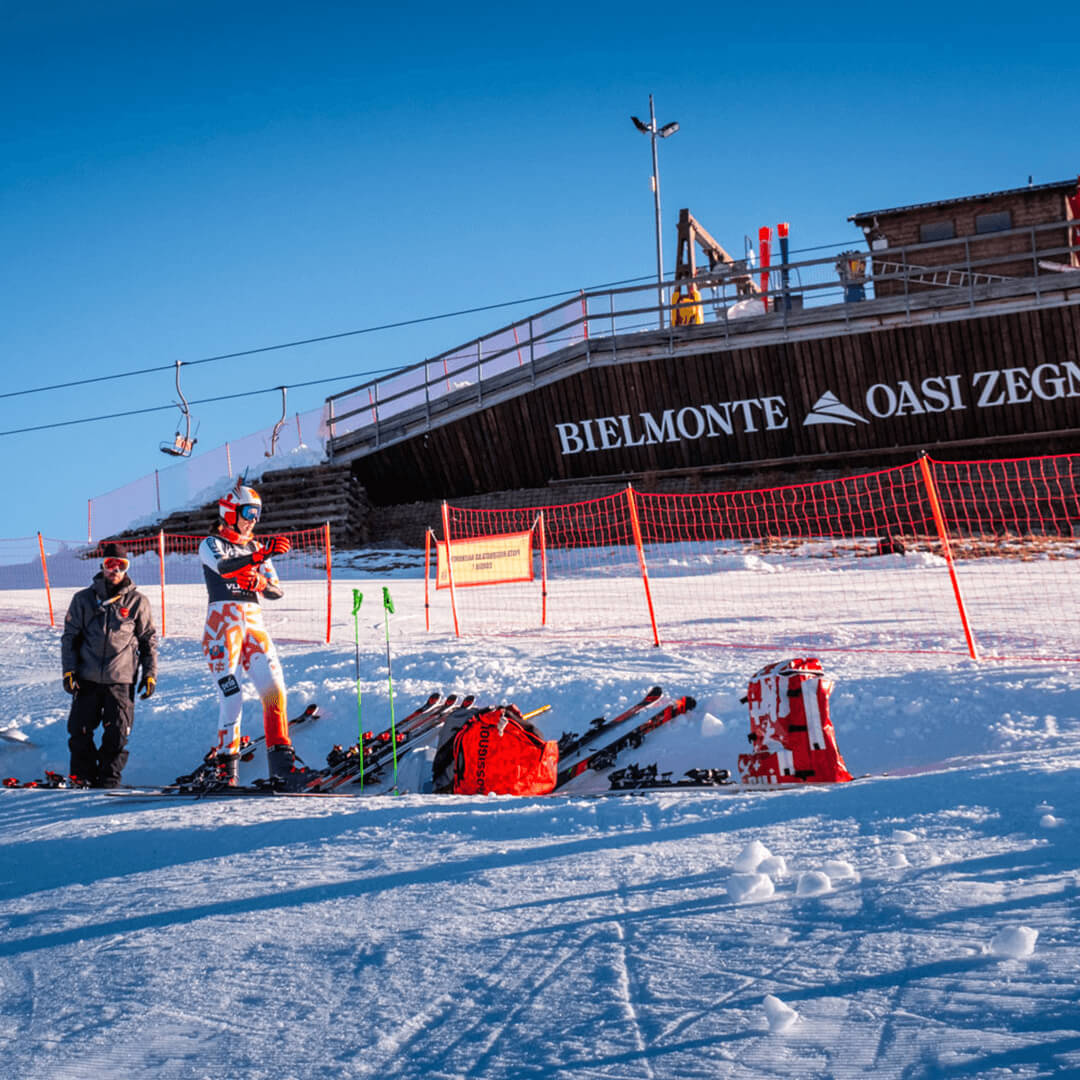 Petra Vlhová on the track at Oasi Zegna Ski Racing Center